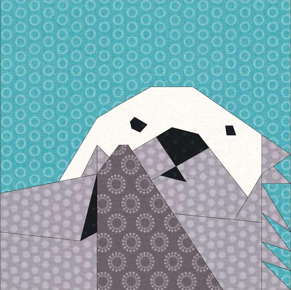 PDF Patchwork Otter Block Foundation Paper Piecing | Etsy