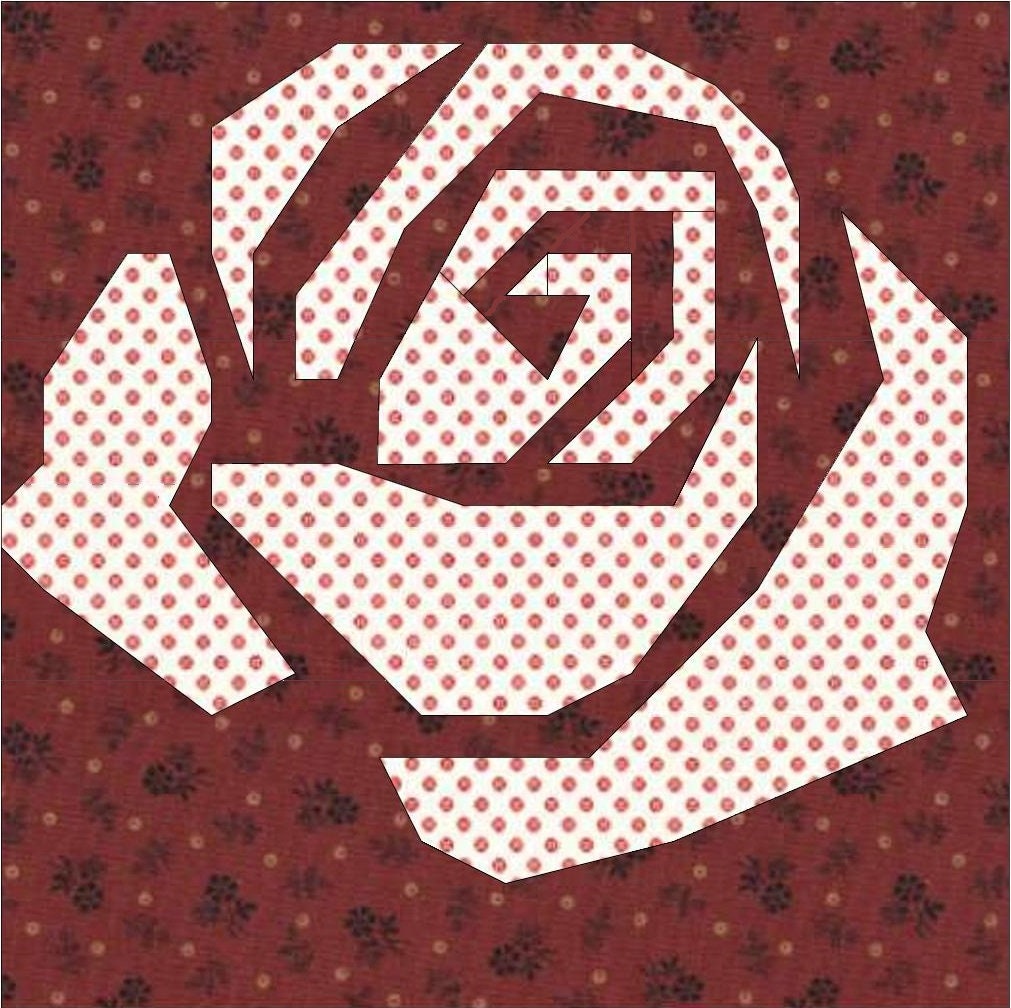 Rose - Block/ paper pieced quilt patterns pdf /Patchwork Pattern/Quilt ...