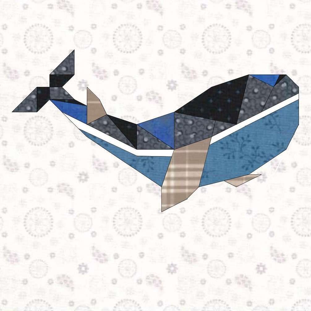 PDF Patchwork Whale - FPP Block, English Paper Piecing /patchwork ...