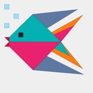 Fish - Block, Foundation Paper Piecing /patchwork Pattern/quilt Block ...