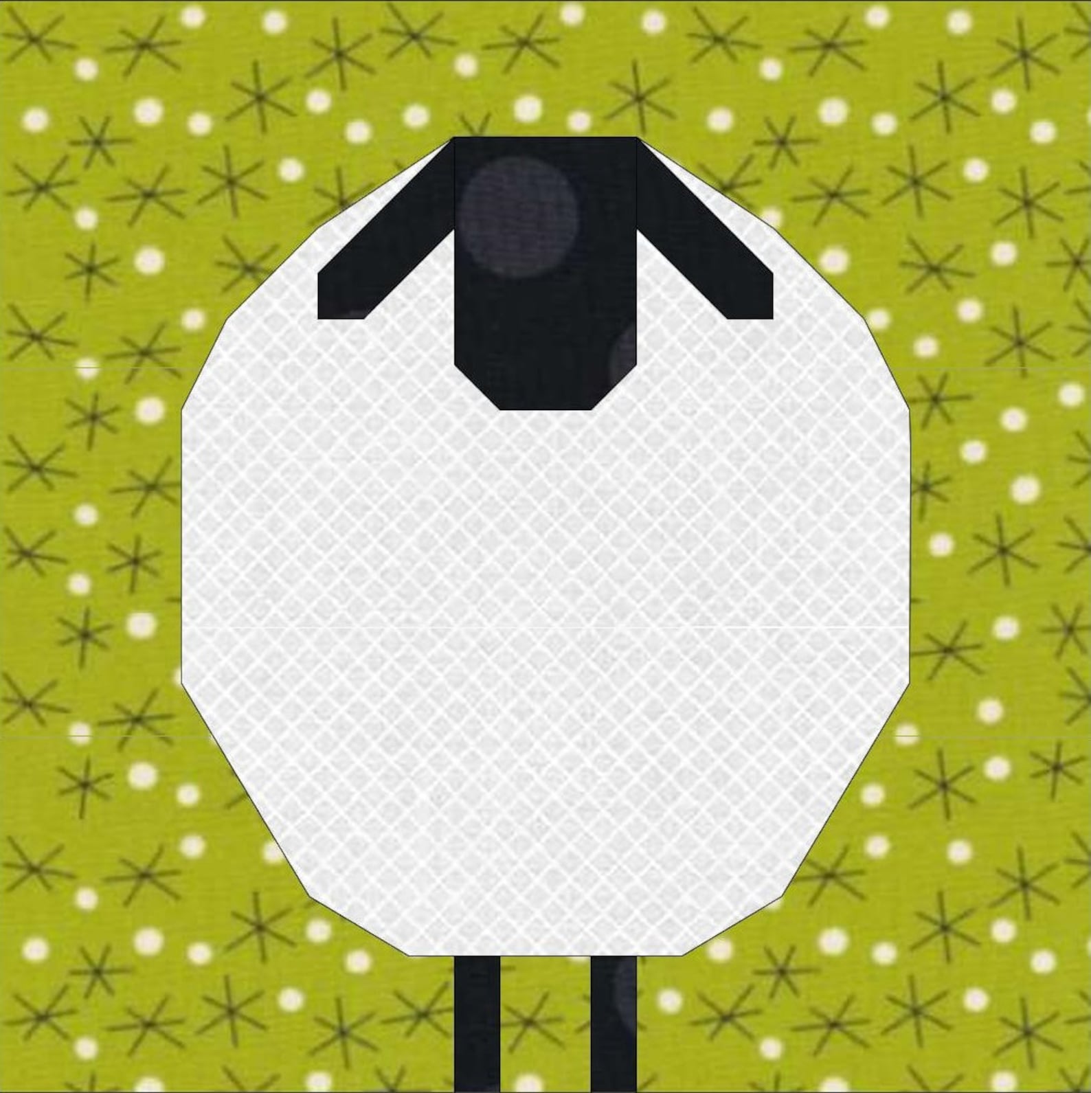 PDF Patchwork Sheep Block, Foundation Paper Piecing /patchwork Pattern ...