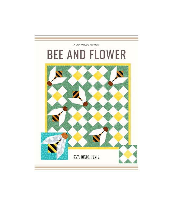 PDF Patchwork Bee and Flower FPP Block English Paper - Etsy