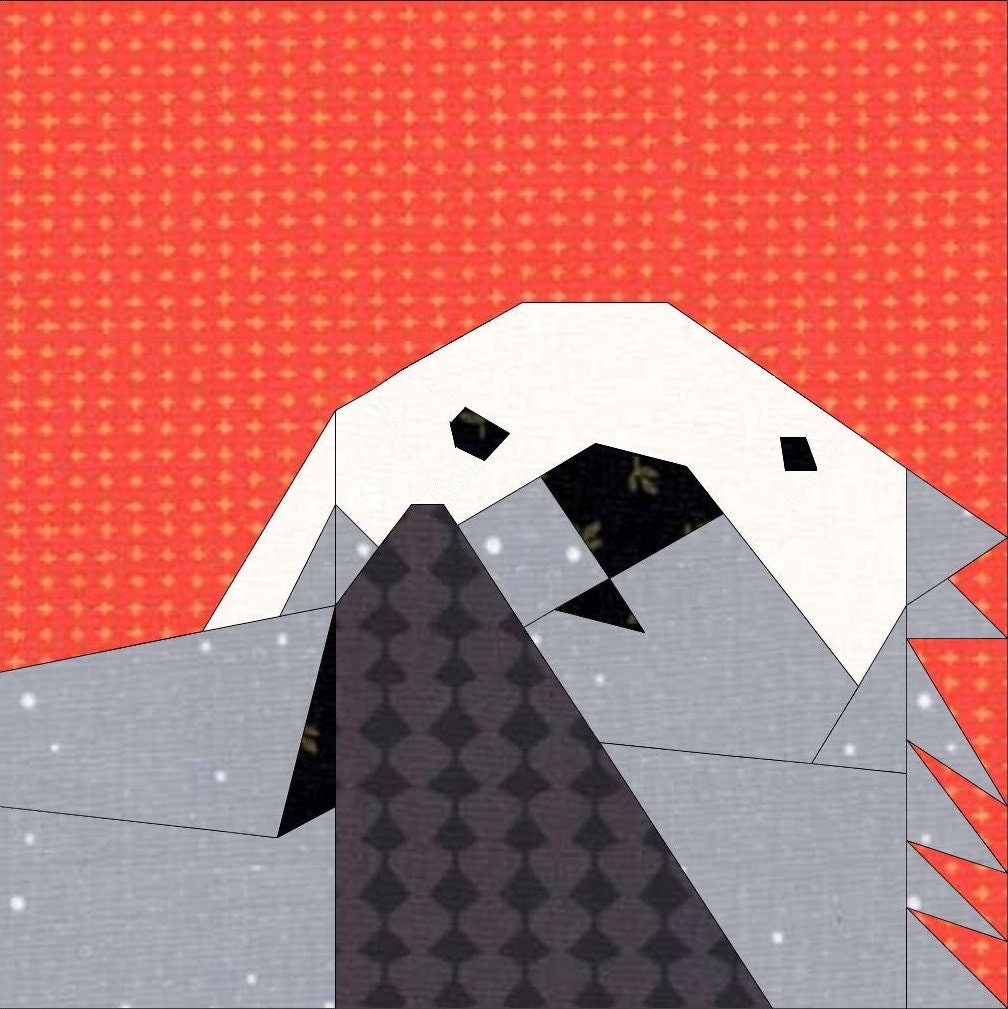 PDF Patchwork Otter Block Foundation Paper Piecing | Etsy