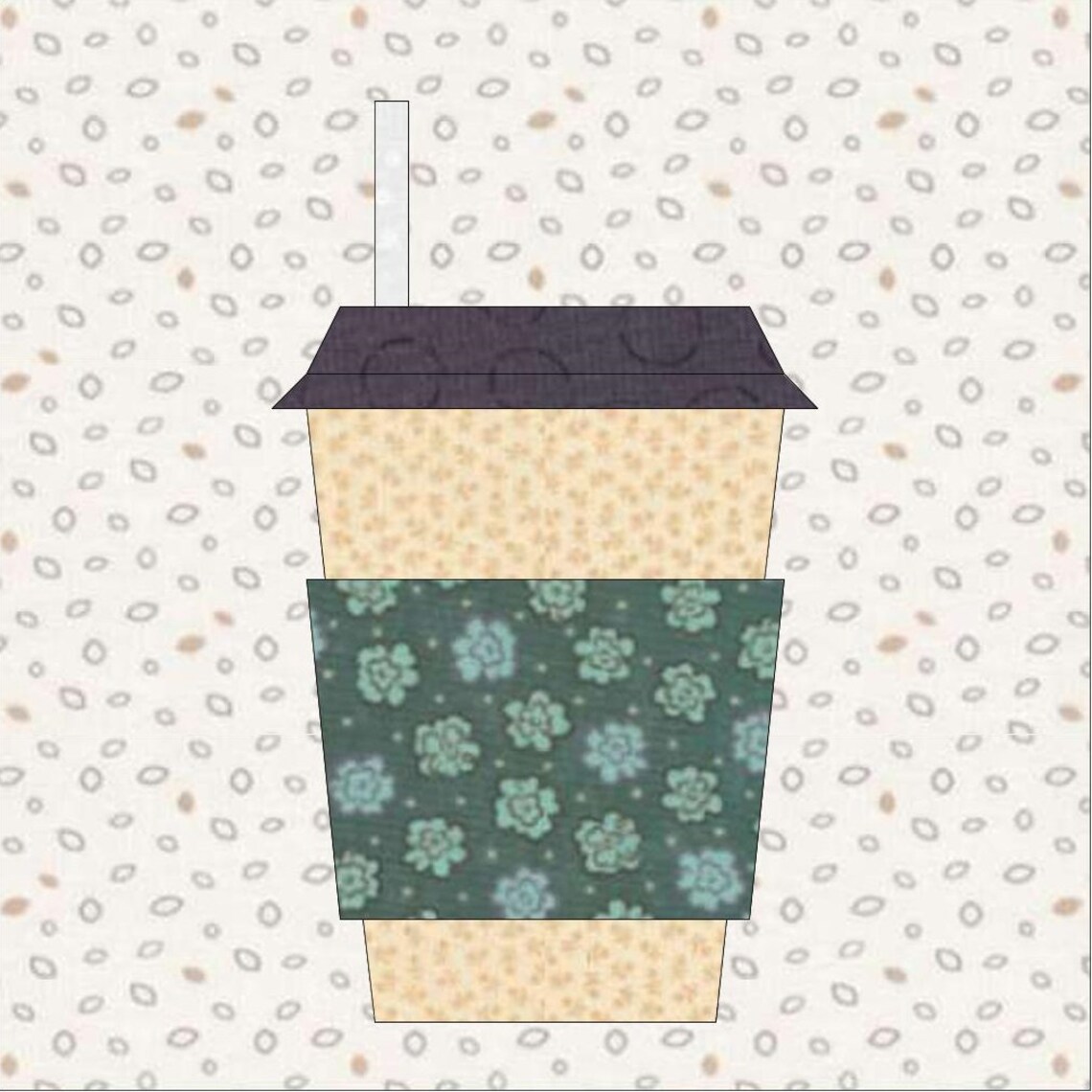 PDF Patchwork Coffee to Go Block Foundation Paper Piecing | Etsy