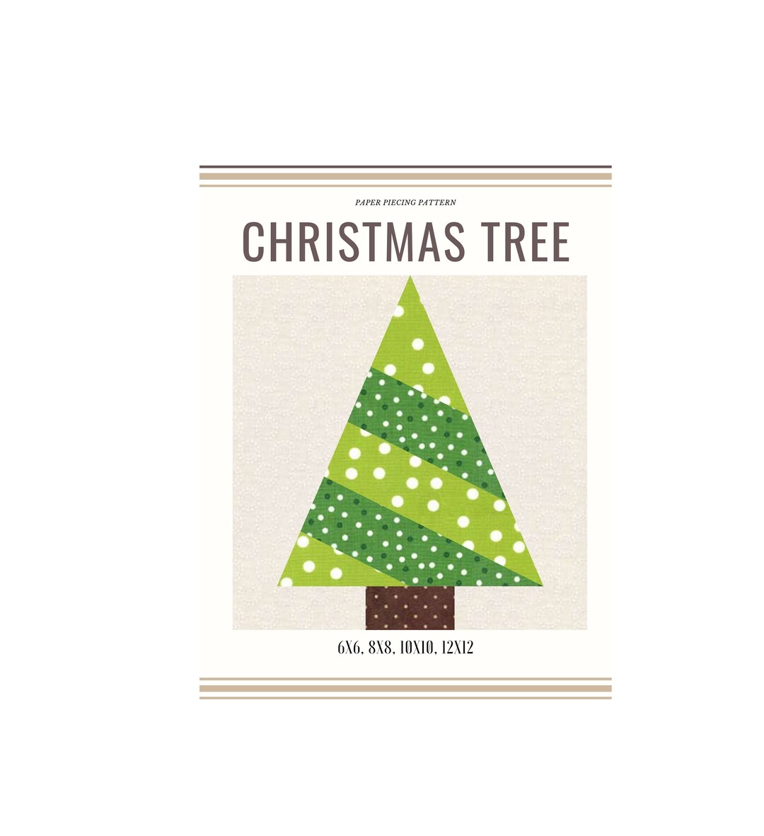 PDF Christmas Tree - Block, Foundation Paper Piecing /patchwork Pattern ...