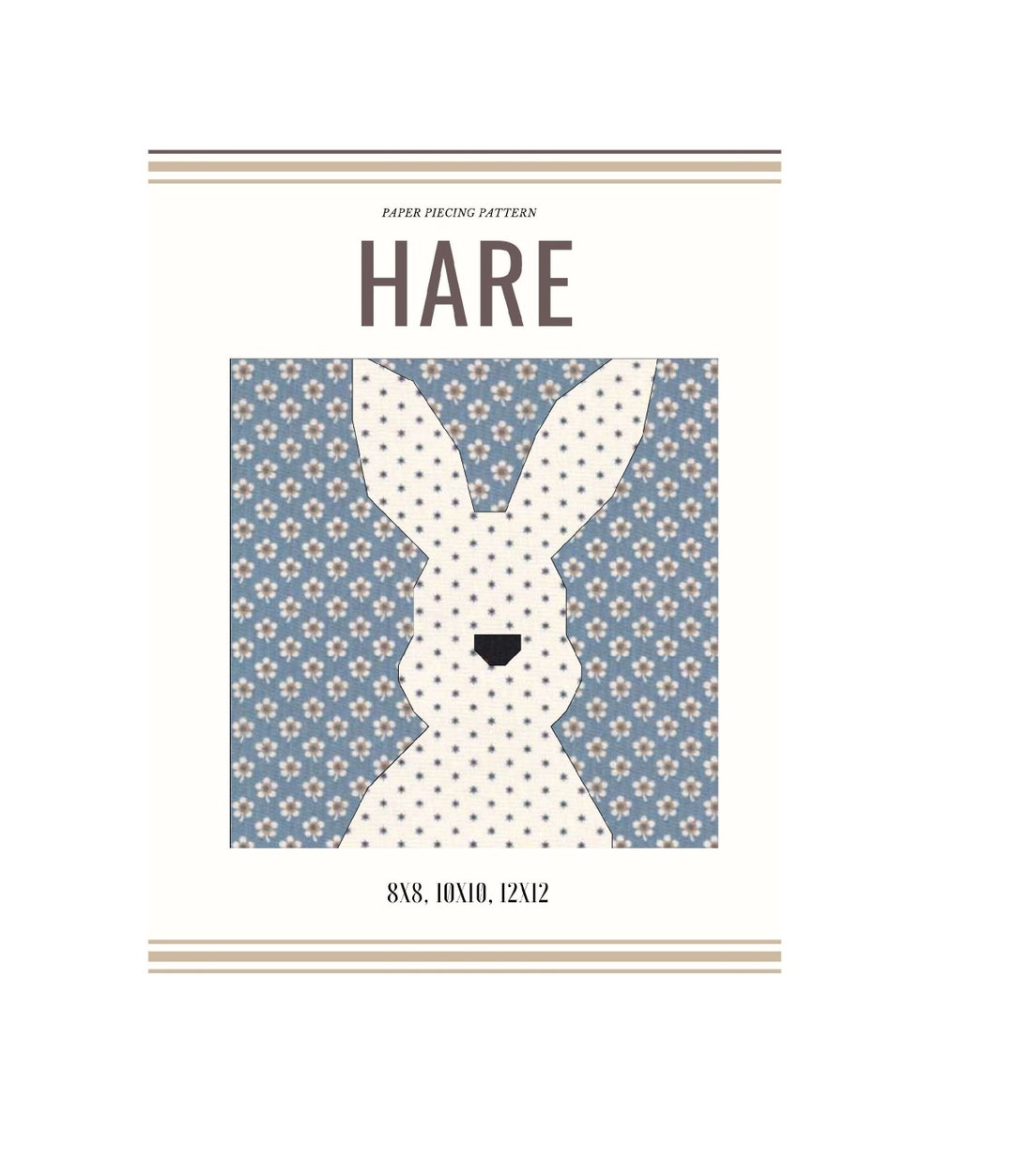 PDF Patchwork Hare - Block, Foundation Paper Piecing /patchwork Pattern ...