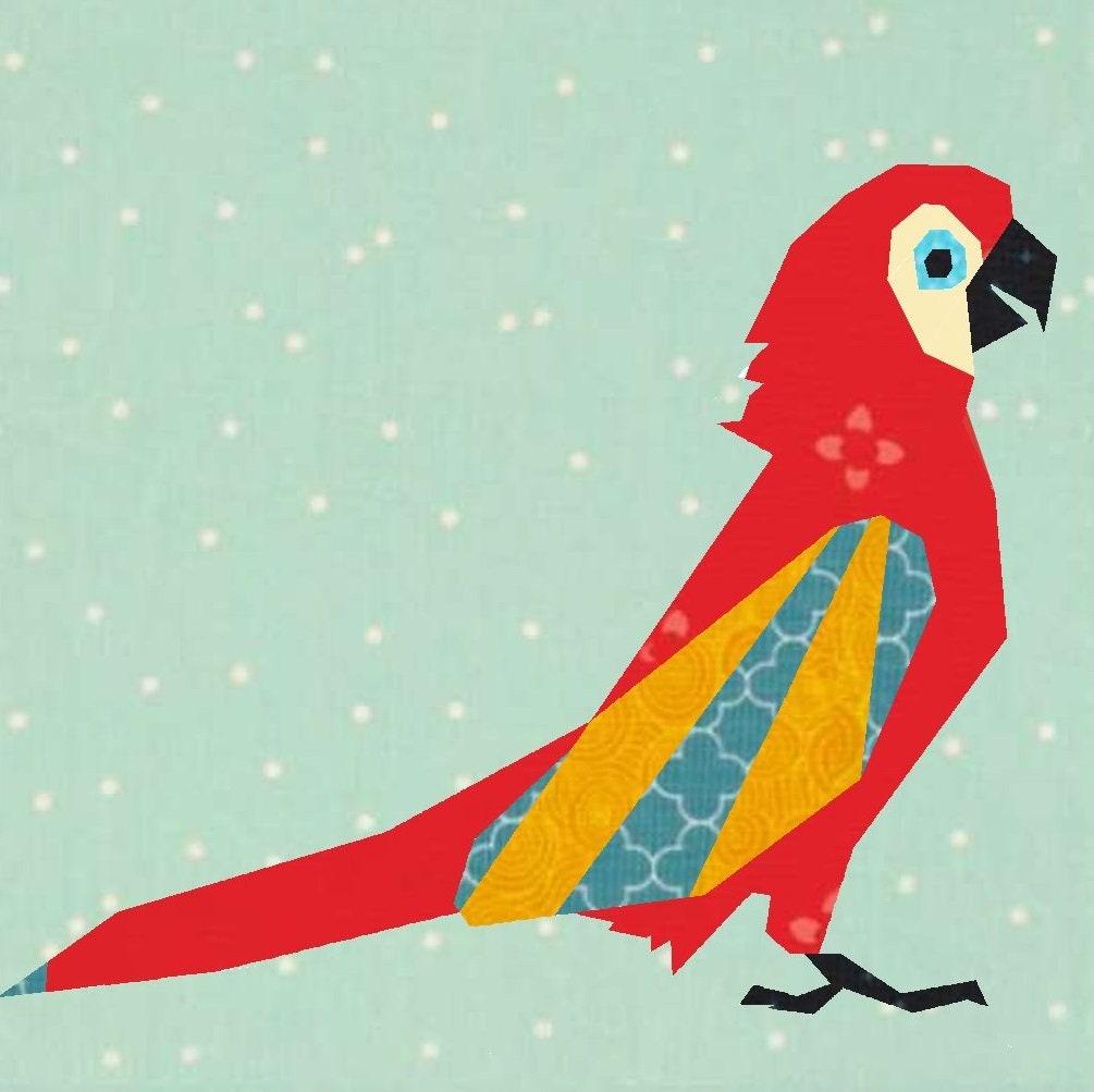 Foundation Paper Piecing Parrot Block Pattern PDF - Etsy