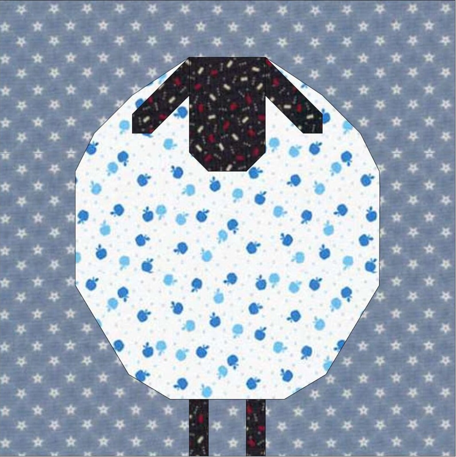 PDF Patchwork Sheep Block, Foundation Paper Piecing /patchwork Pattern ...