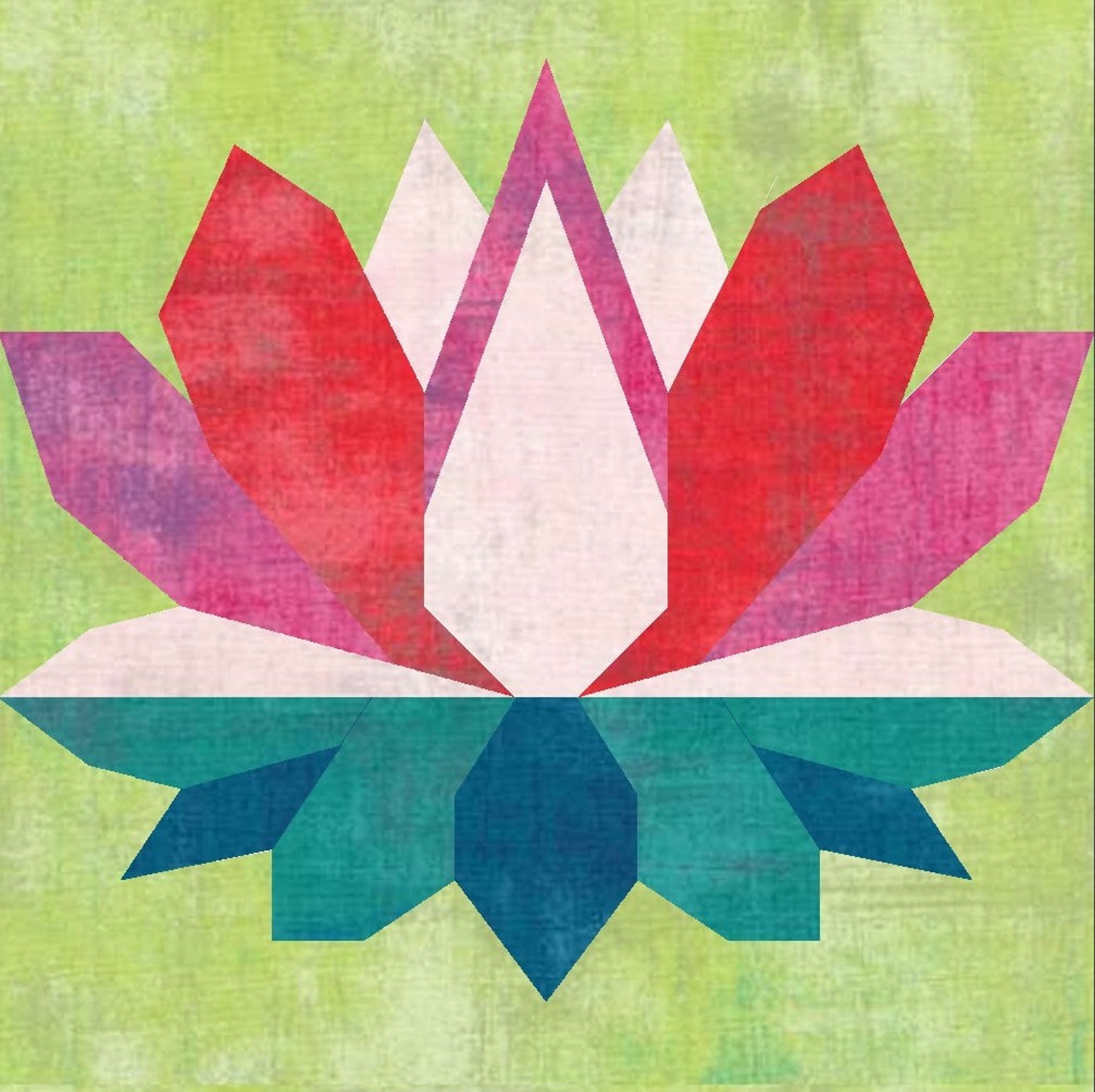 PDF Patchwork Lotus - Block, Foundation Paper Piecing /patchwork ...