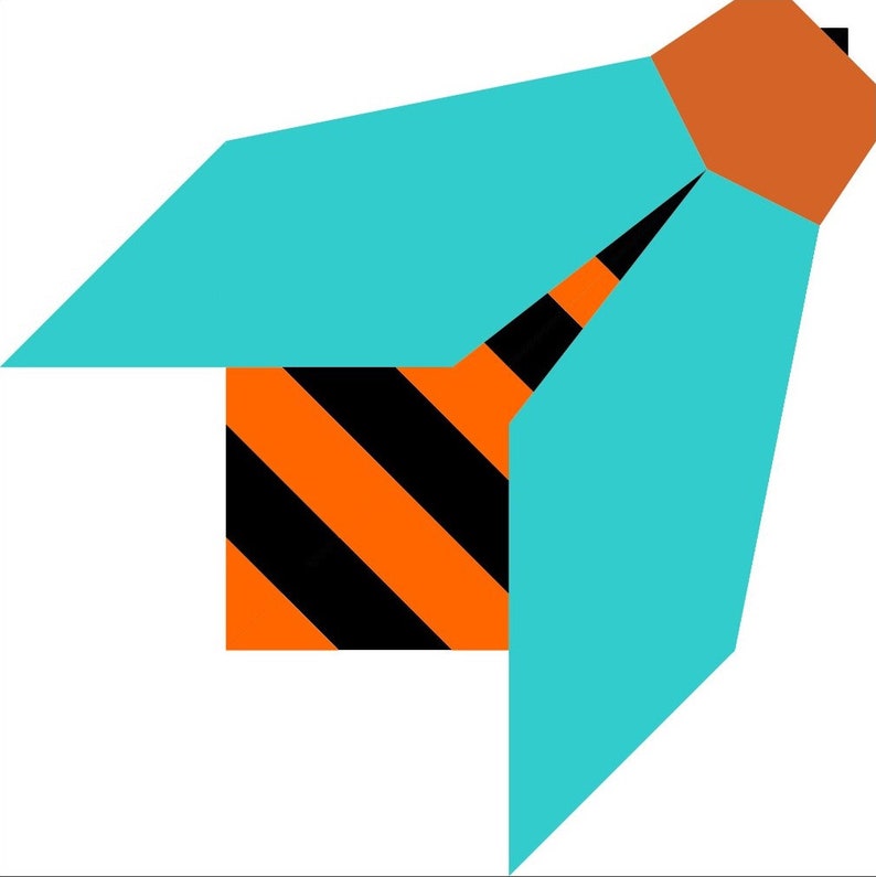 PDF Patchwork Bee and Flower FPP Block English Paper - Etsy