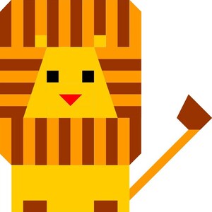 Foundation Paper Piecing Pattern PDF lion block - Etsy