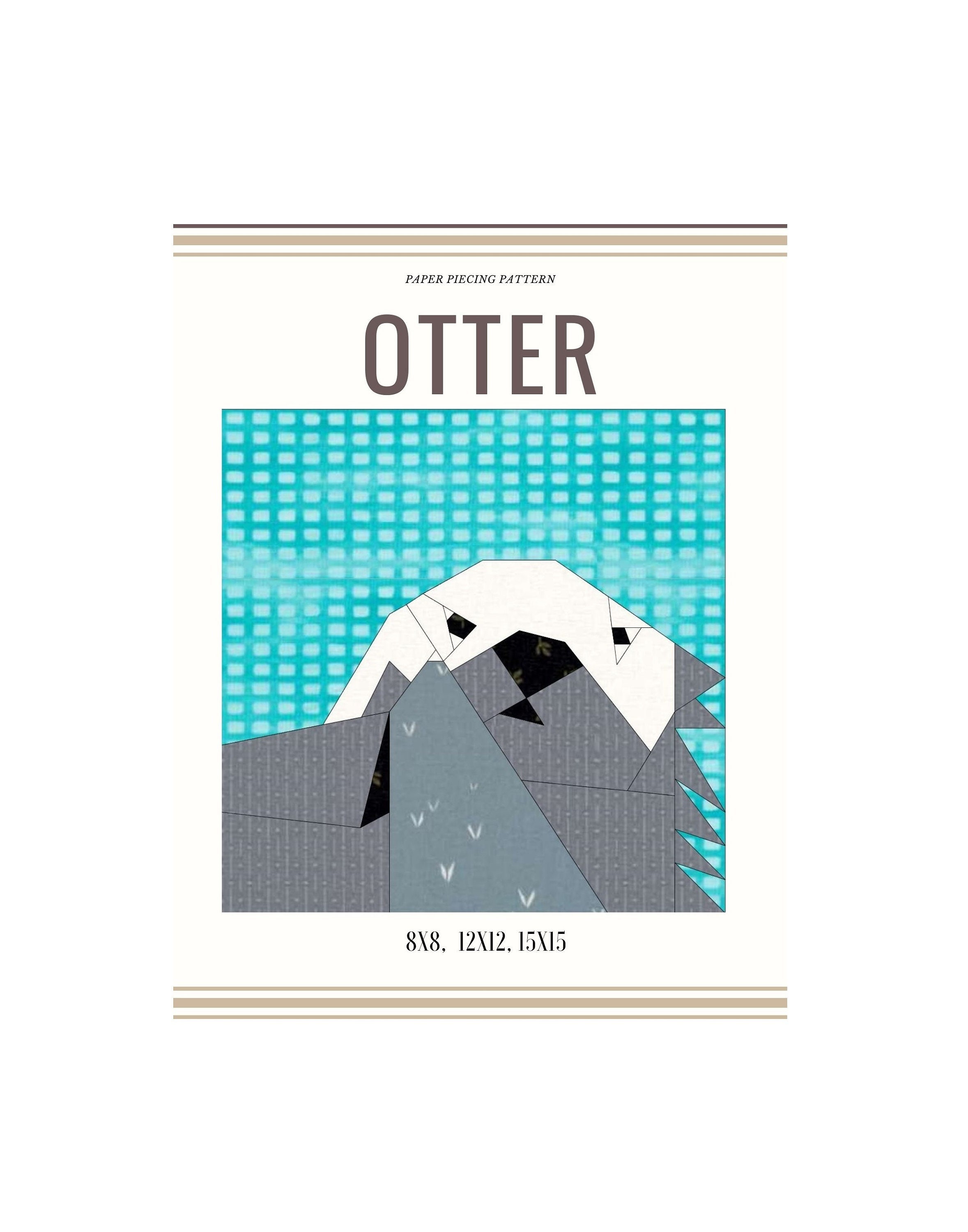 PDF Patchwork Otter Block Foundation Paper Piecing | Etsy