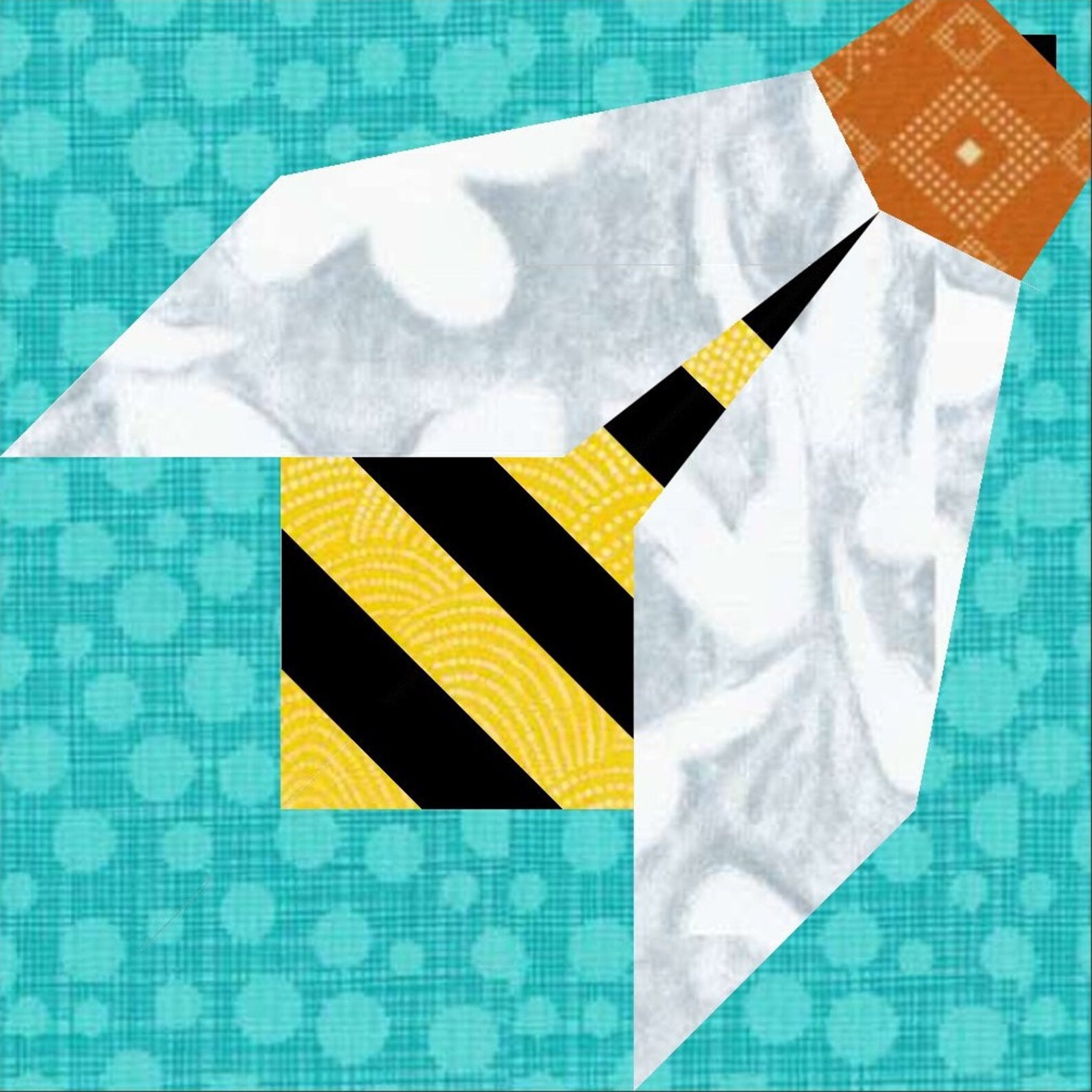 PDF Patchwork Bee and Flower FPP Block English Paper - Etsy