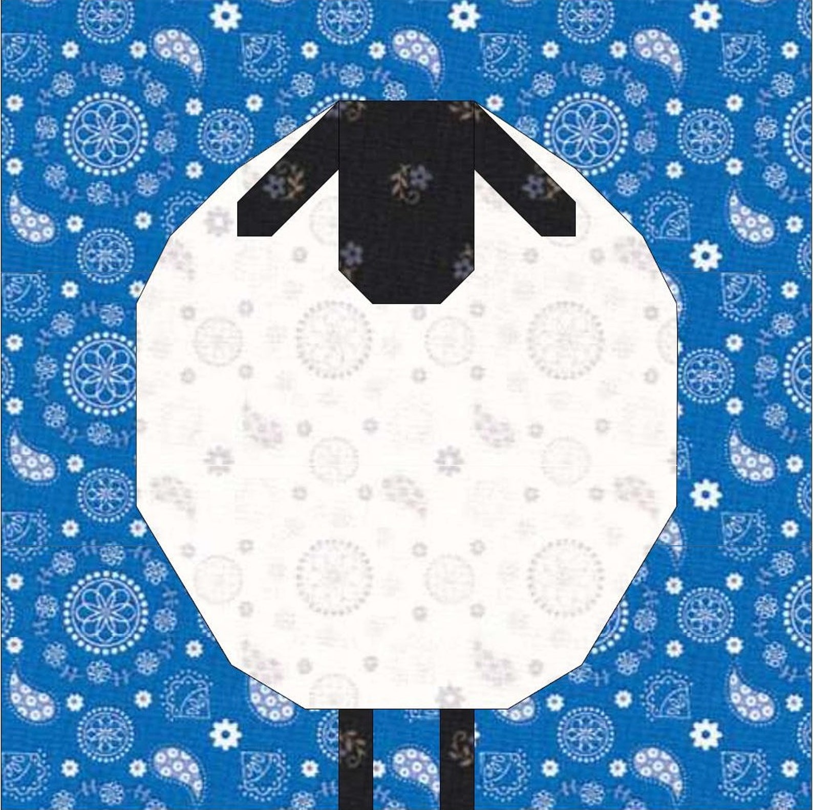 PDF Patchwork Sheep Block, Foundation Paper Piecing /patchwork Pattern ...