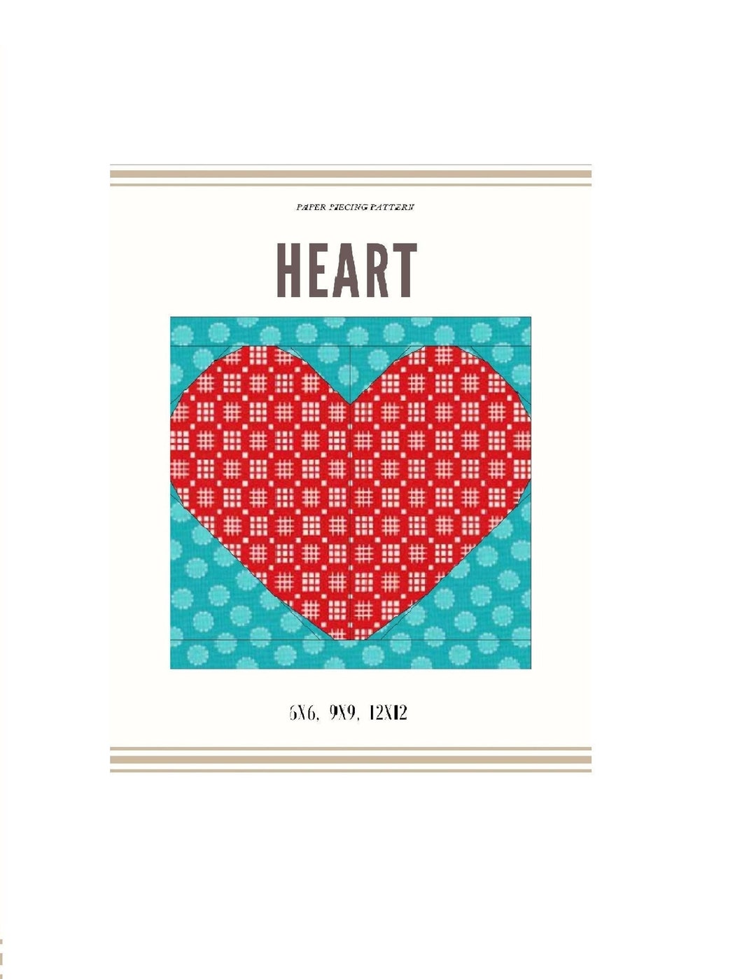 PDF Patchwork Heart-block, Foundation Paper Piecing /patchwork Pattern ...