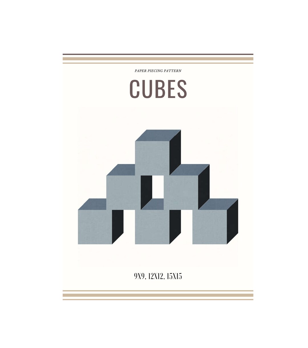 Cubes - Block/ Paper Pieced Quilt Patterns Pdf /patchwork Pattern/quilt ...