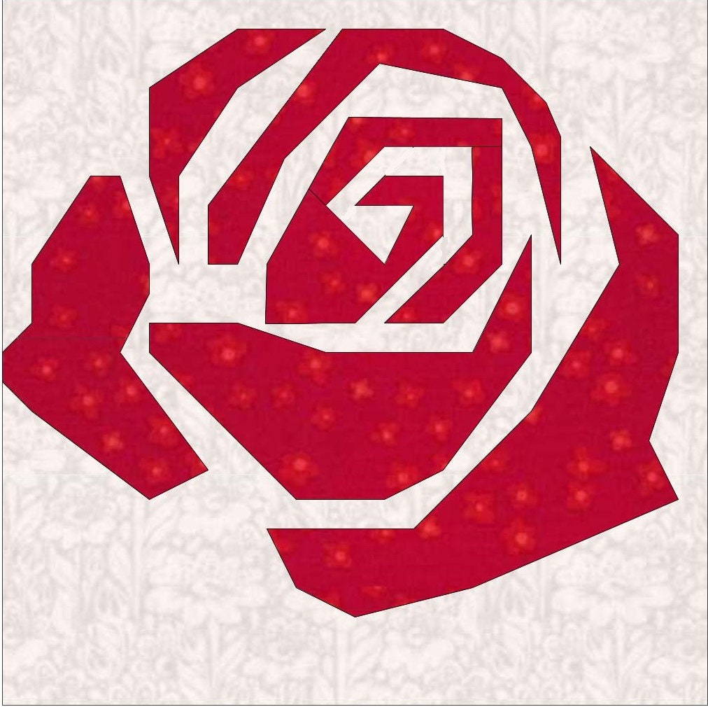 Rose - Block/ paper pieced quilt patterns pdf /Patchwork Pattern/Quilt ...