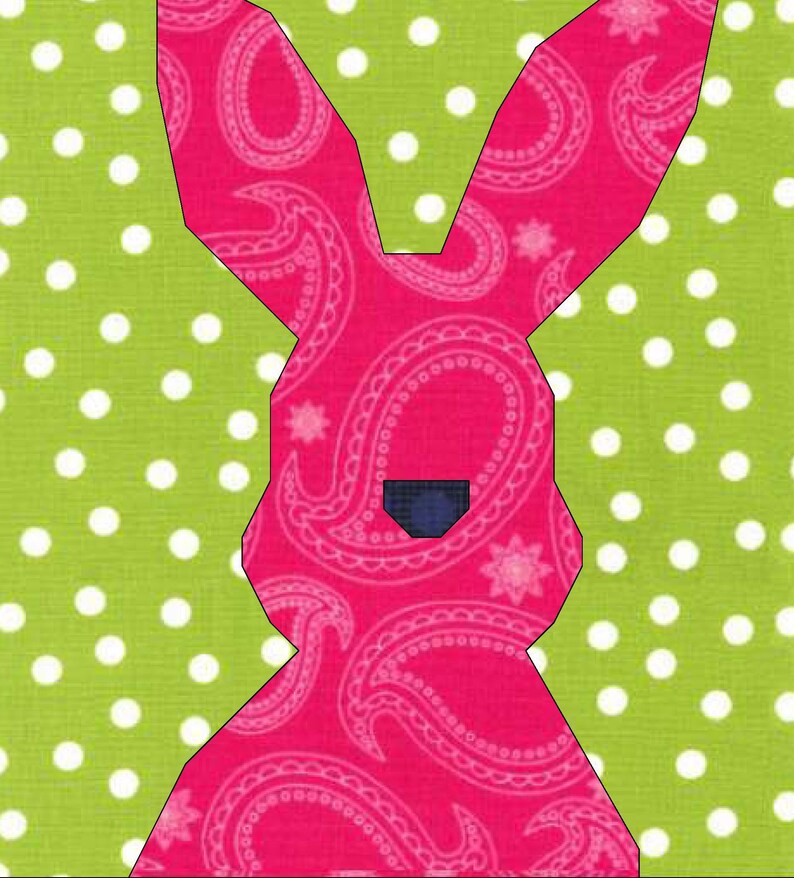 PDF Patchwork Hare Block Foundation Paper Piecing - Etsy
