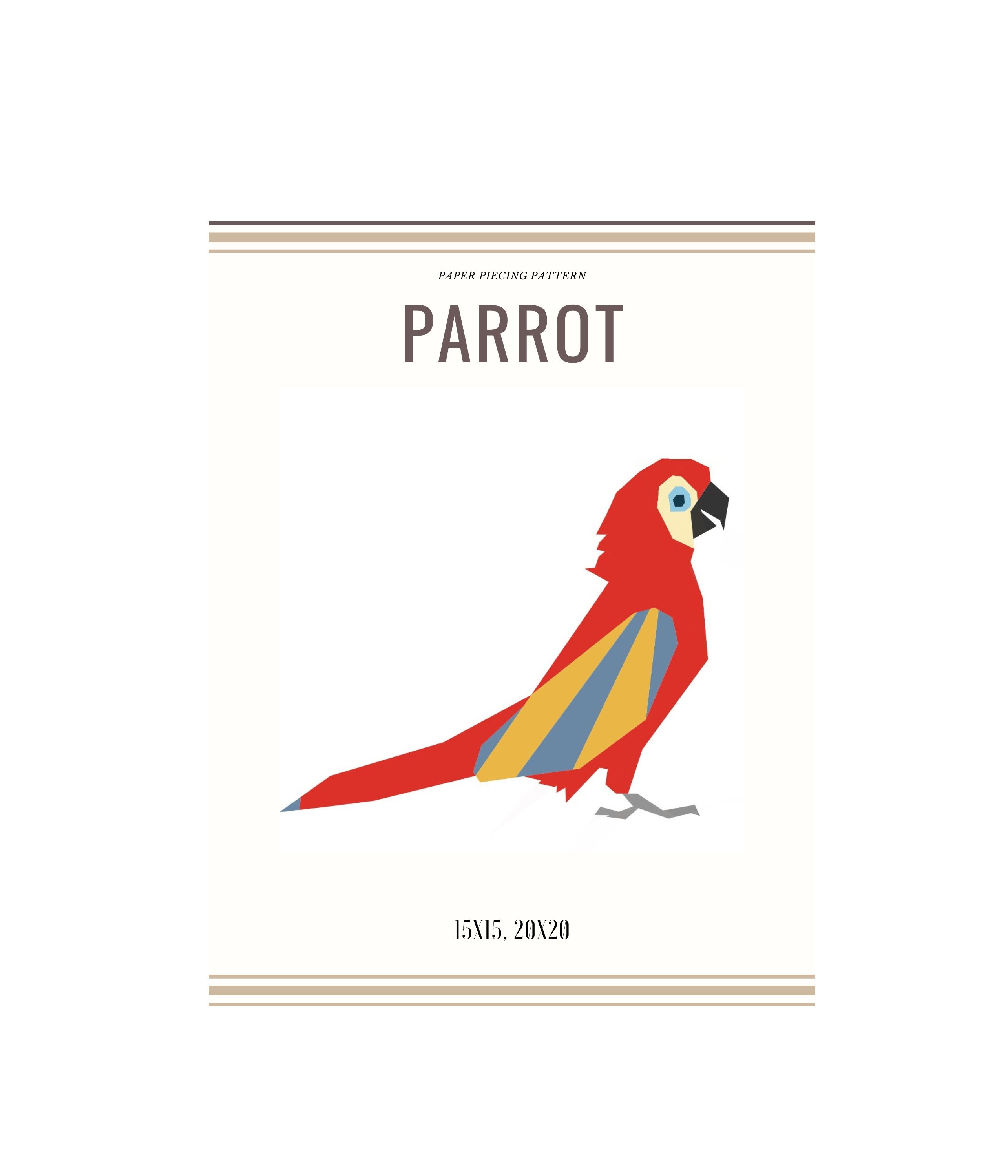 Foundation Paper Piecing Parrot Block Pattern PDF - Etsy