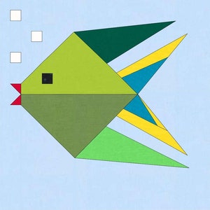 Fish - Block, Foundation Paper Piecing /patchwork Pattern/quilt Block ...