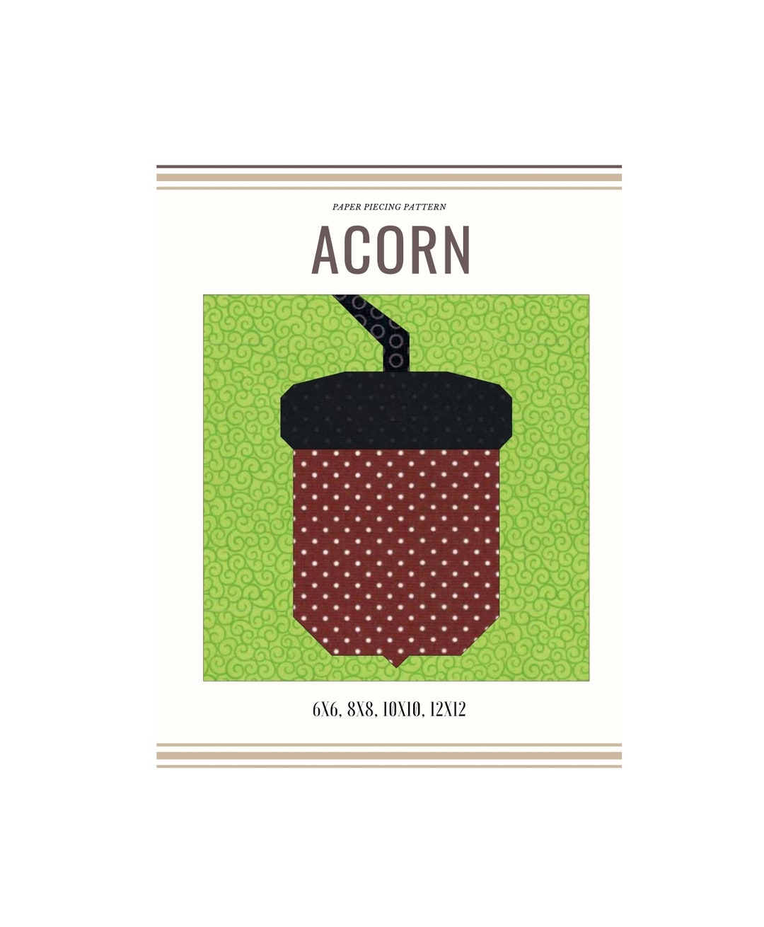 PDF Acorn - Block, Foundation Paper Piecing /patchwork Pattern/quilt ...