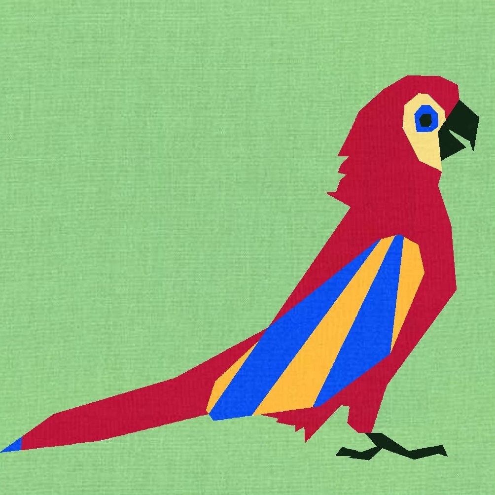 Foundation Paper Piecing Parrot Block Pattern PDF - Etsy