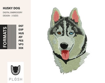 Husky Embroidery | Etsy