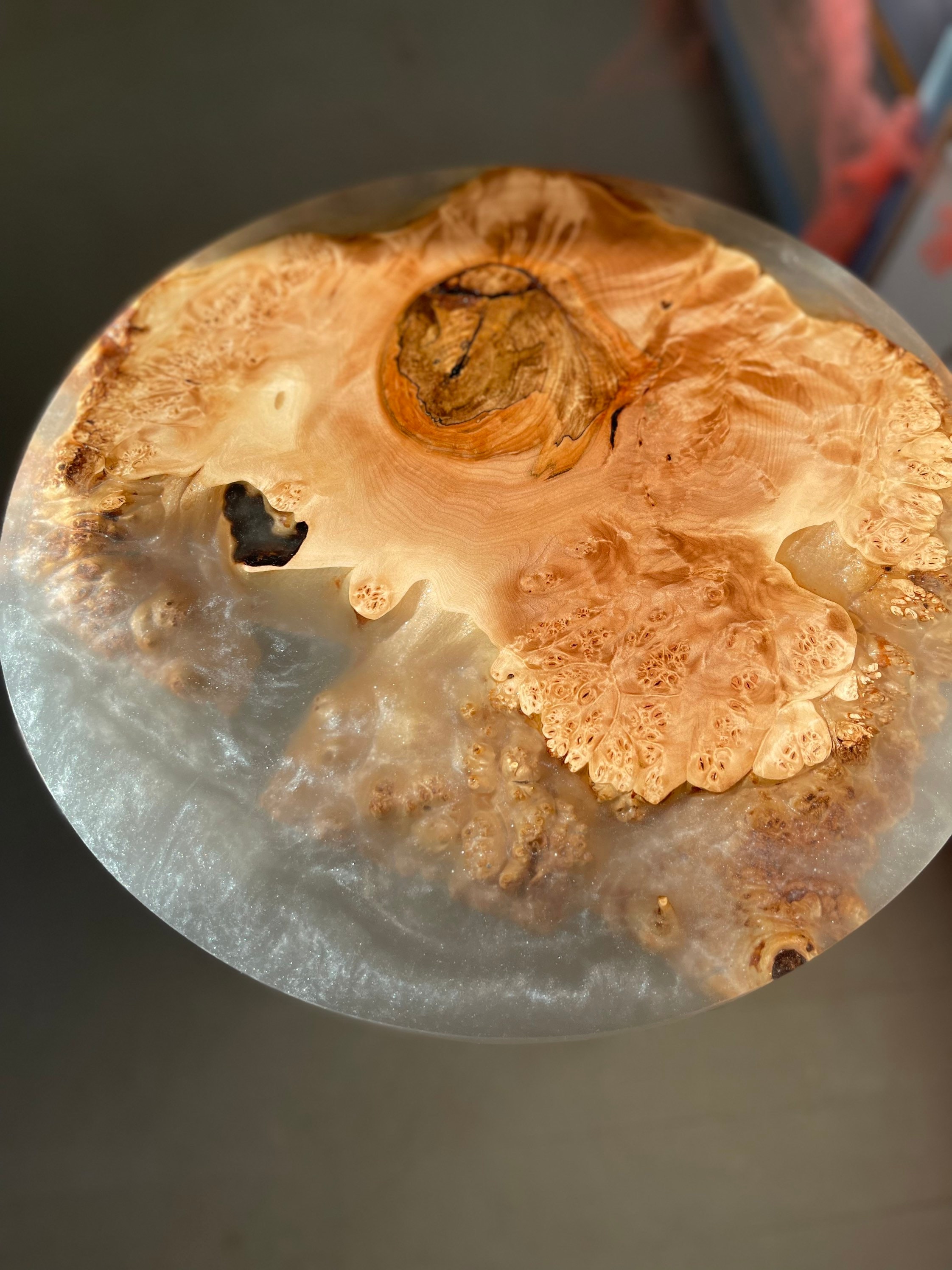 Maple Burl End Table - Authentic Moon Dust Pigment - Etsy