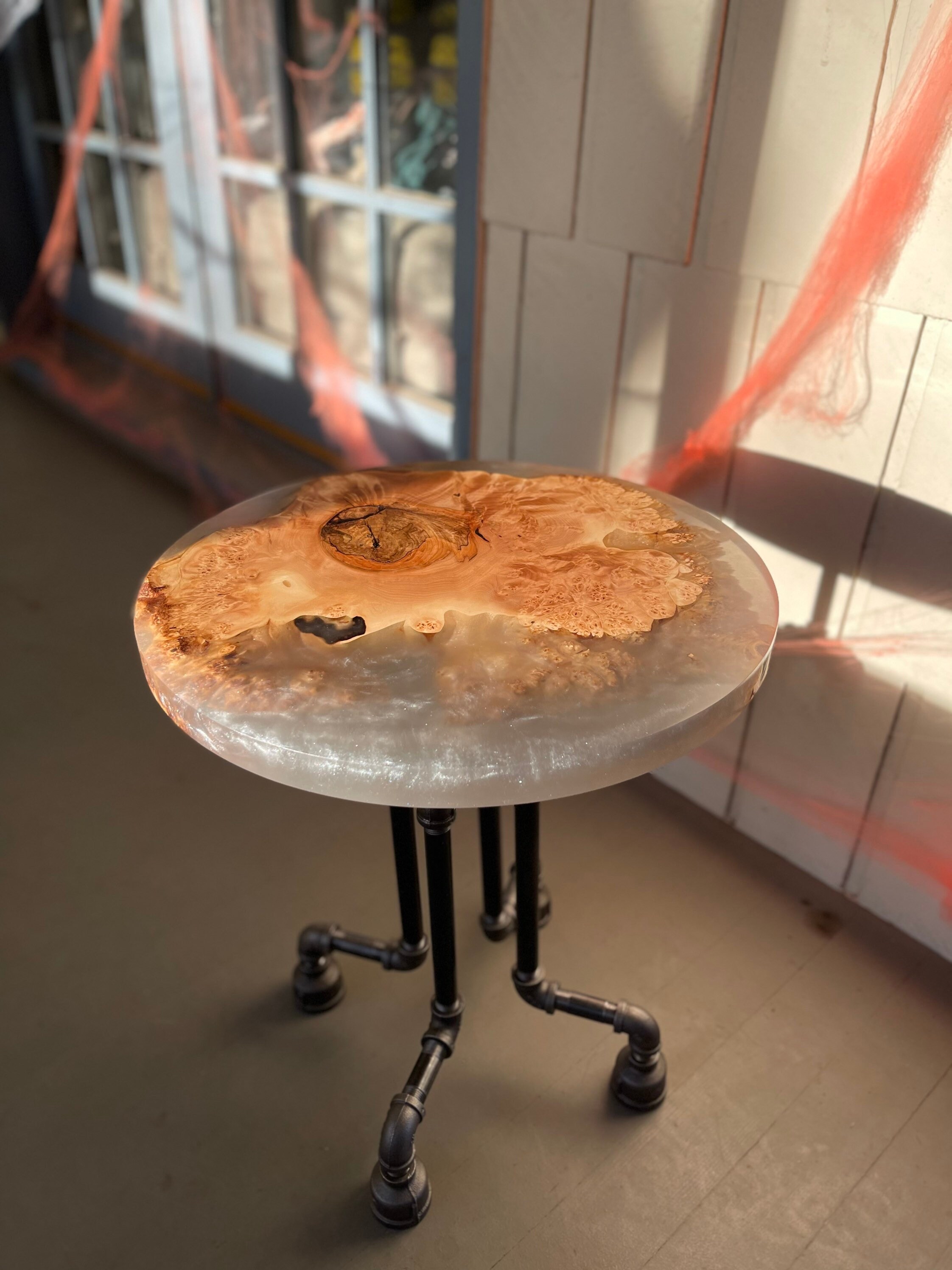 Maple Burl End Table - Authentic Moon Dust Pigment - Etsy