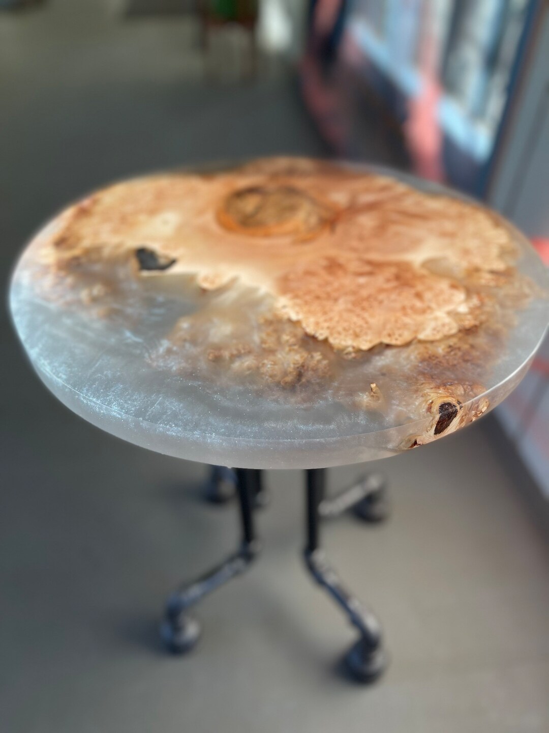Maple Burl End Table - Authentic Moon Dust Pigment - Etsy
