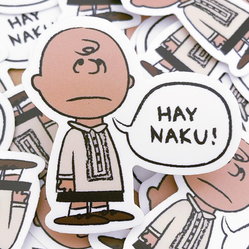 Filipino Charlie Brown "hay Naku" Sticker - Waterproof Vinyl - Etsy