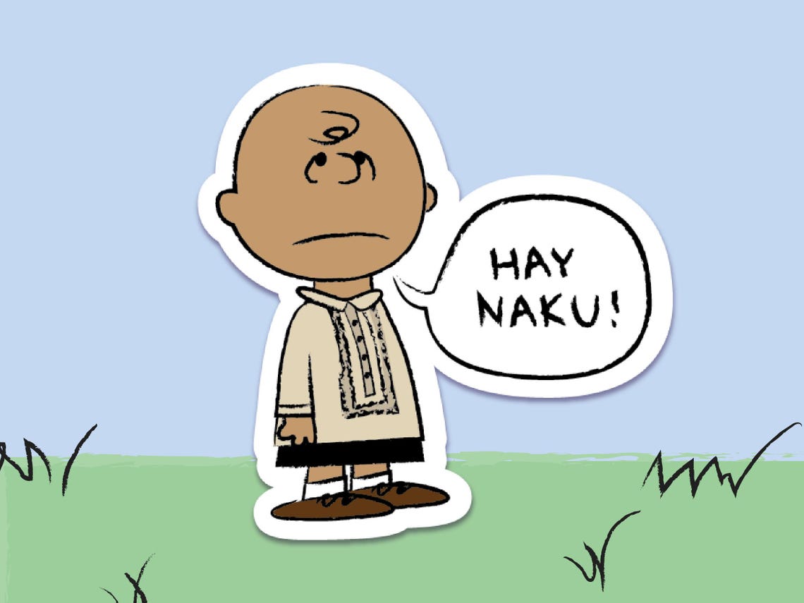 Filipino Charlie Brown "hay Naku" Sticker - Waterproof Vinyl - Etsy