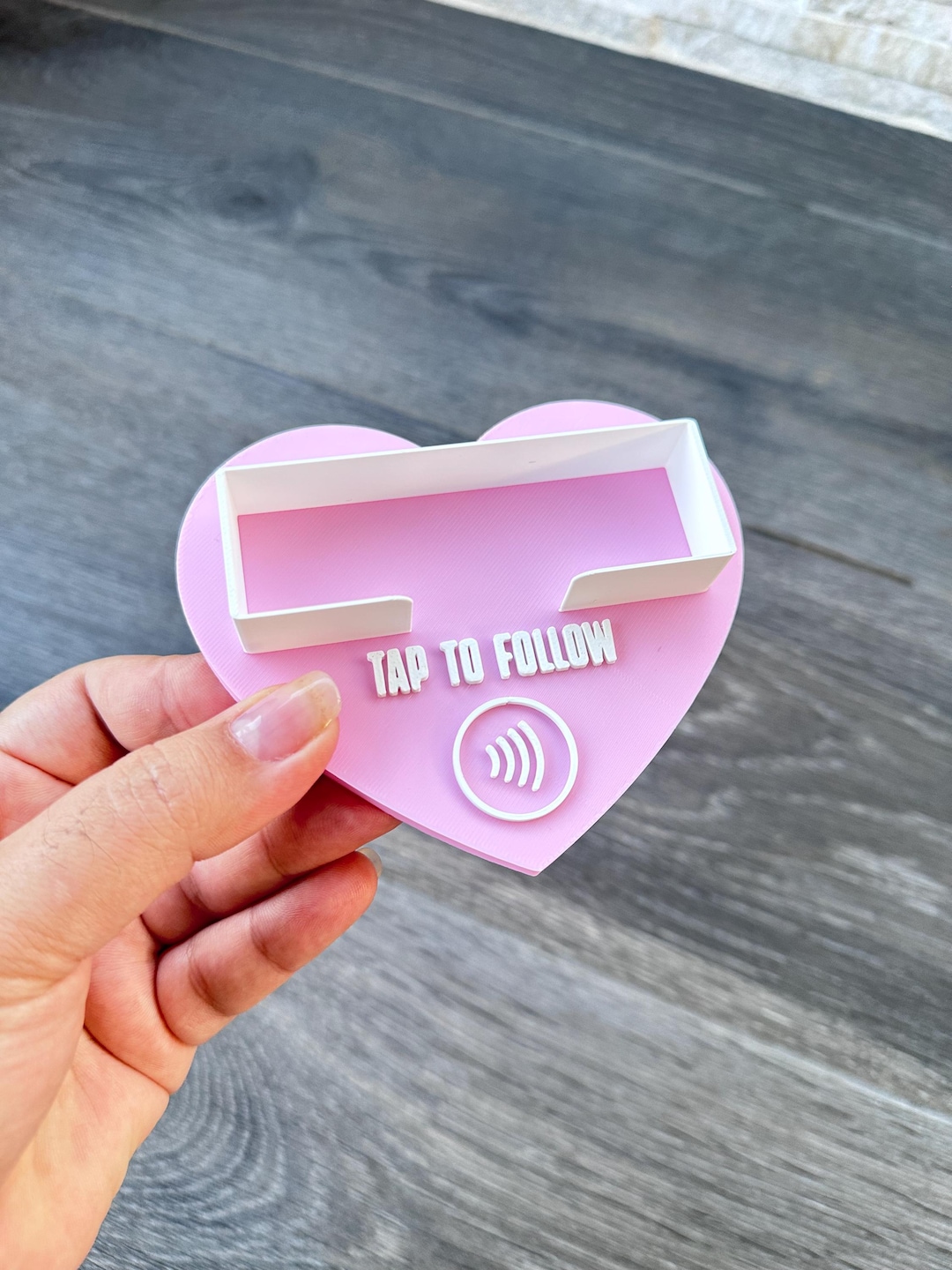 Heart NFC Smart Card Holder, 3D Printed Desk Organizer, Business Card ...