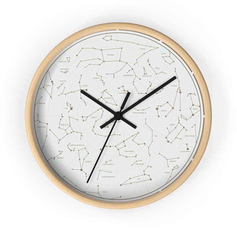 Starry Night Wall Clock, Astrological Wall Decor, Zodiac Clock, Gift ...