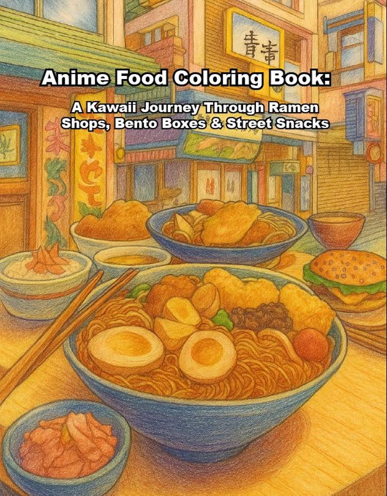 Anime Food Coloring Pages | Printable Kawaii Japanese Snacks, Ramen ...