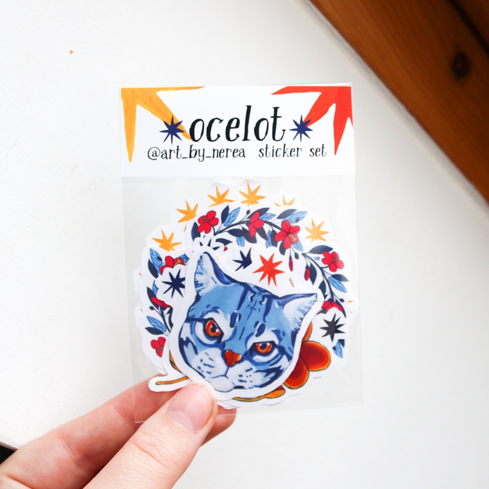 Ocelot and Hibiscus Flower Vinyl Sticker Set of 5 - Etsy