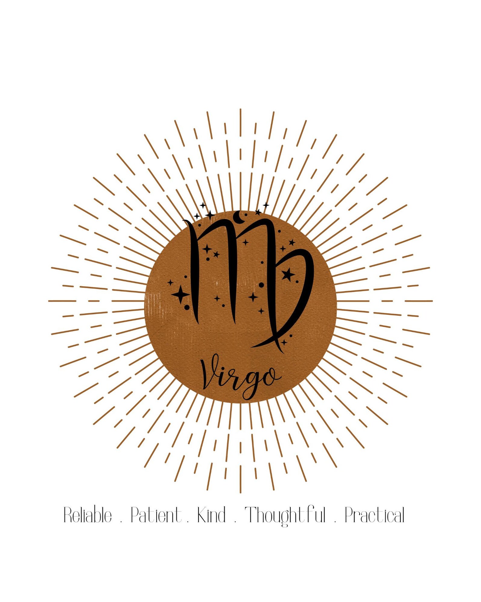 Virgo Zodiac Sign Digital Print- Astrology Wall Art, Home Decor, Virgo ...