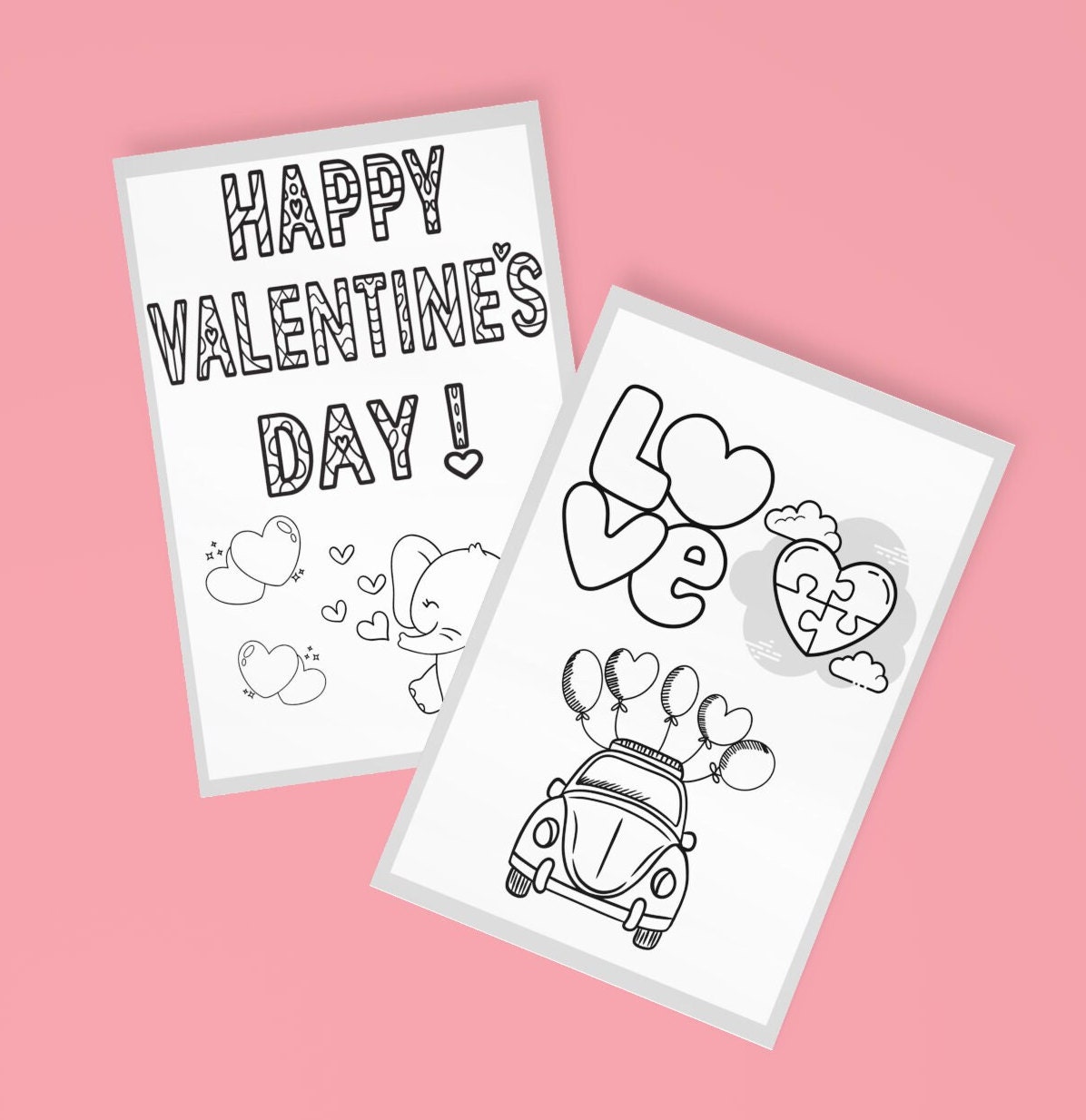 Valentines Day Printable Activity Coloring Pages, Digital Download ...