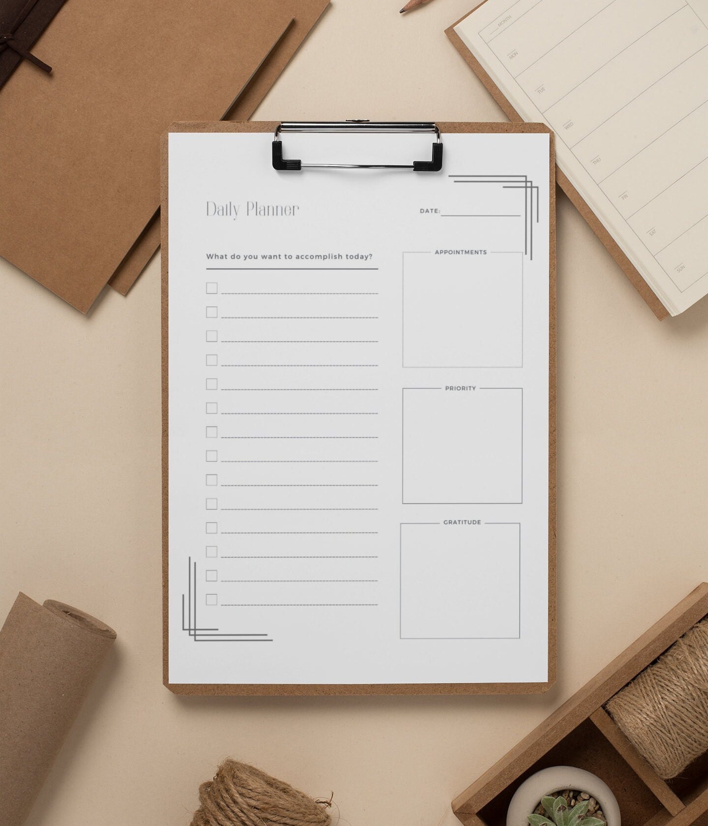 Minimalist Daily Planner Printable, Daily to Do List, Printable ...