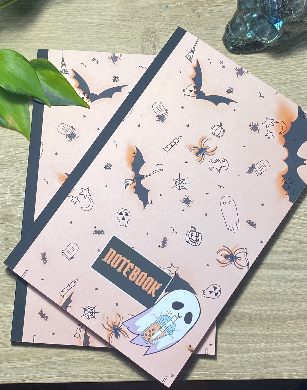 Chibi Ghost Halloween Theme Notebook Journal , 6x9 , 100 Lines Pages ...
