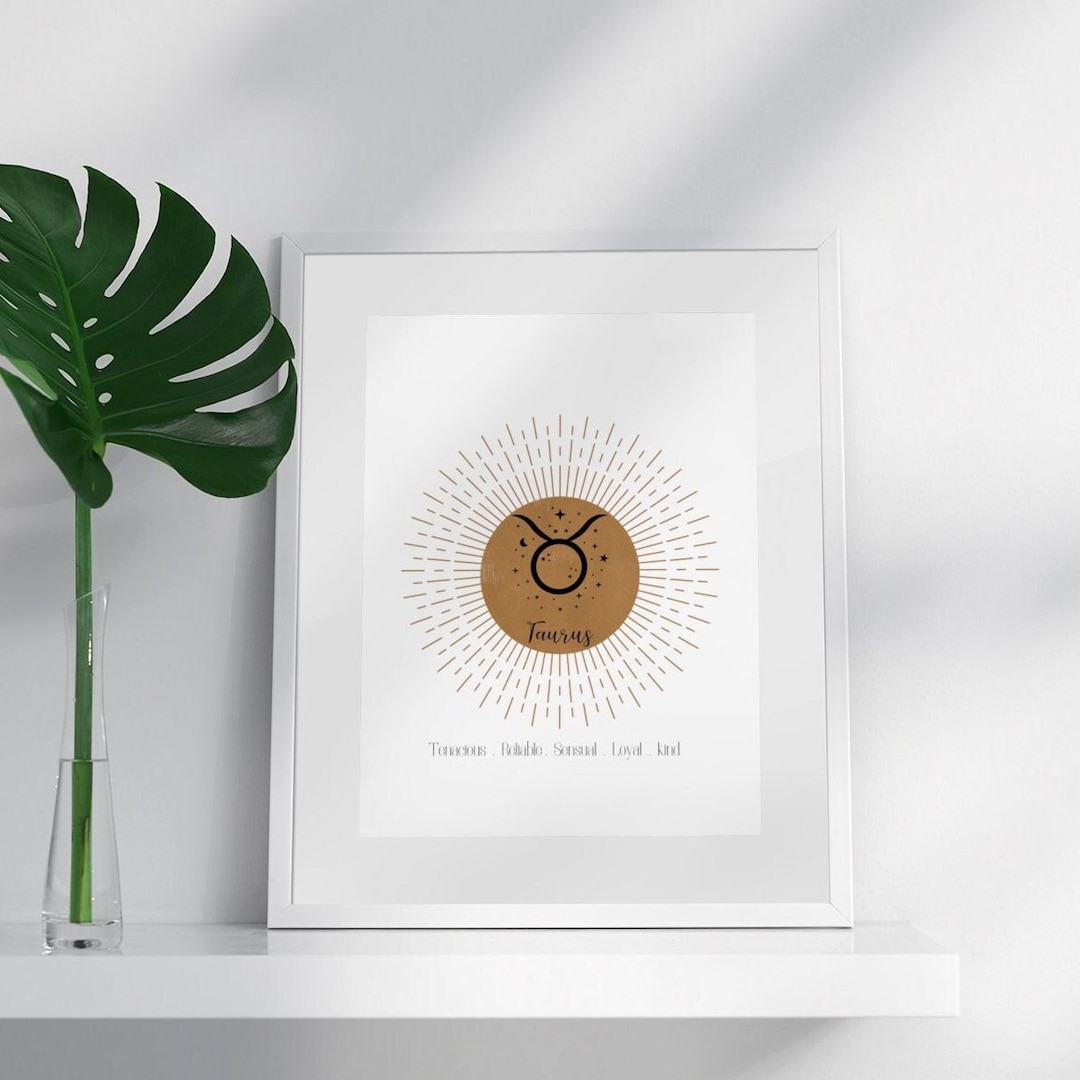 Taurus Zodiac Sign Digital Print- Astrology Wall Art, Home Decor ...