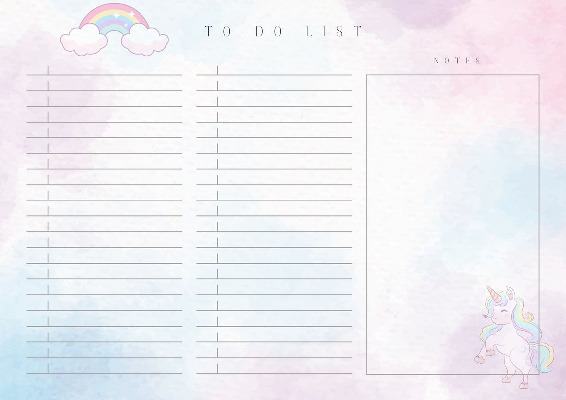 Unicorn Planner Bundle, Hourly Weekly Planner, Undated Monthly Planner ...