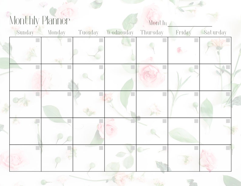 Hourly Weekly Planner Bundle Print Out, Floral Planner Bundle, Monthly ...
