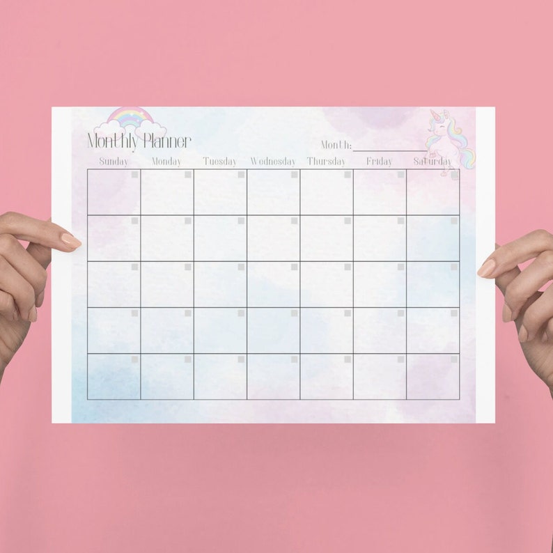 Unicorn Planner Bundle, Hourly Weekly Planner, Undated Monthly Planner ...