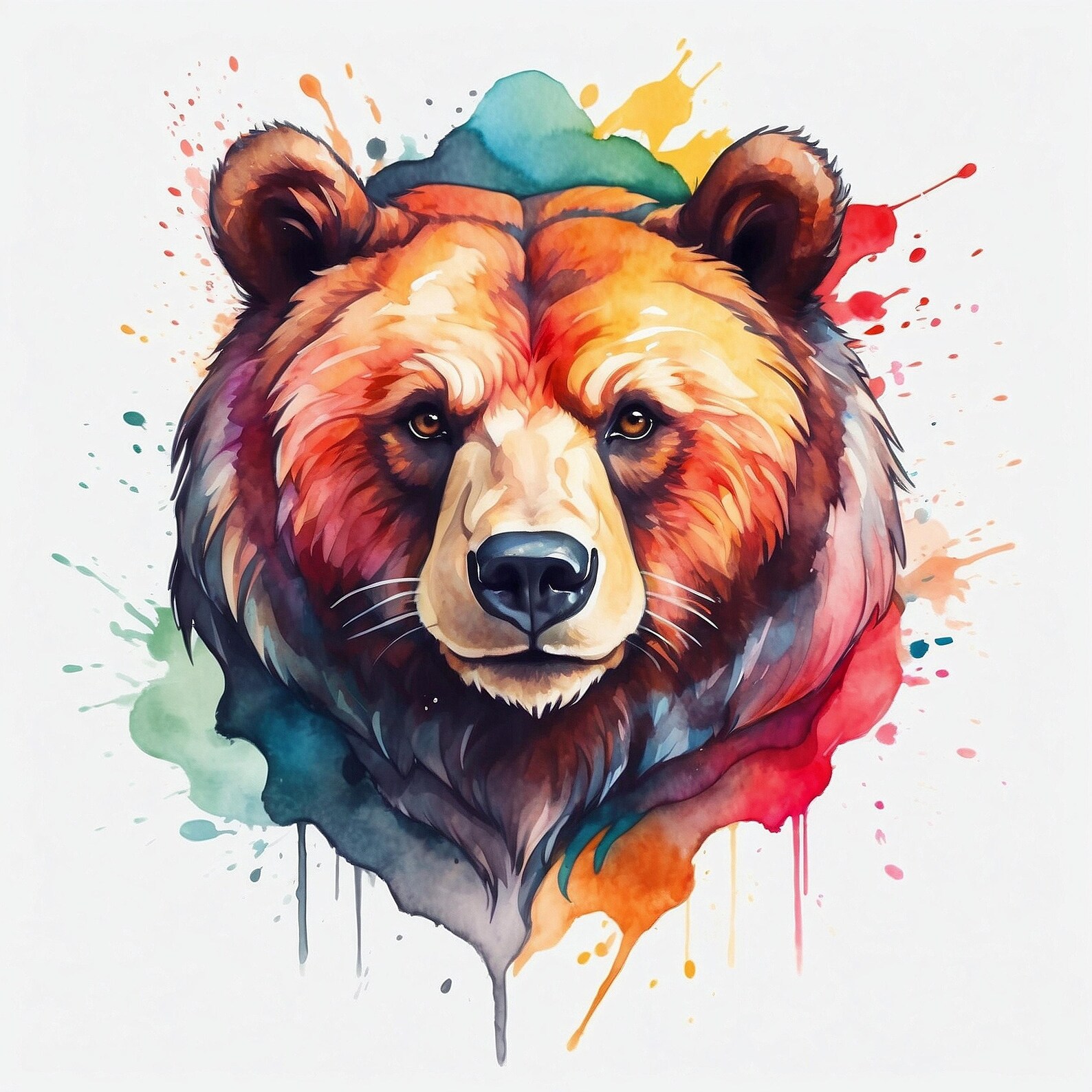 Water Color Animals Vol 1. | Colorful Animal Illustrations | Rainbow ...