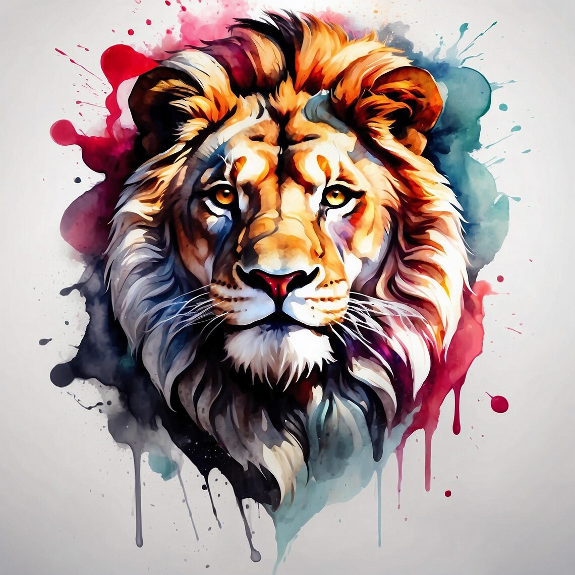 Water Color Animals Vol 1. Colorful Animal Illustrations Rainbow ...