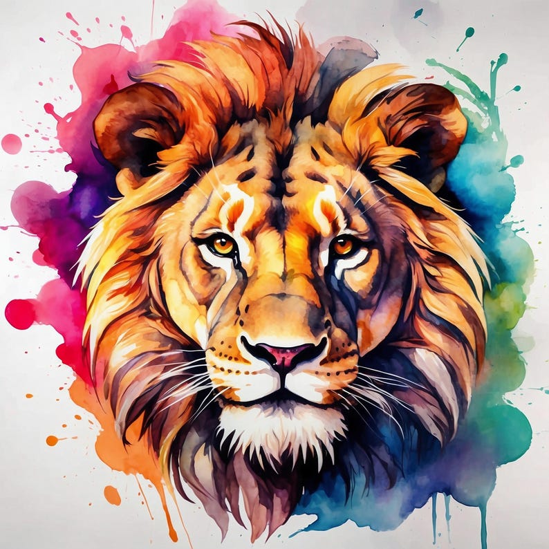 Water Color Animals Vol 1. | Colorful Animal Illustrations | Rainbow ...