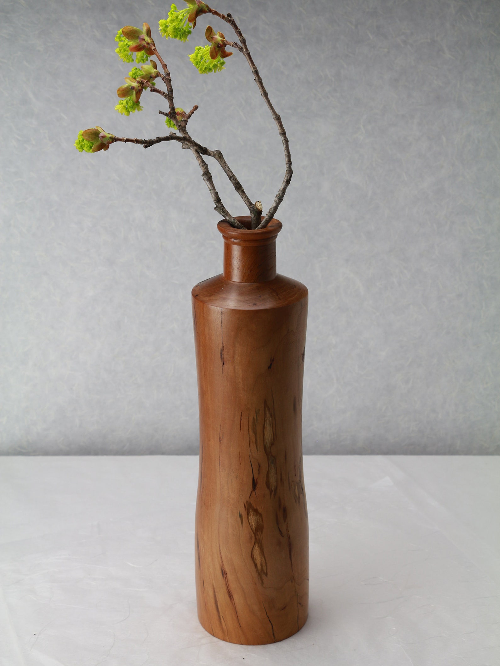 Ichirin Vase | Spalted Cherry | Hand Turned | Single Flower Arrangement ...