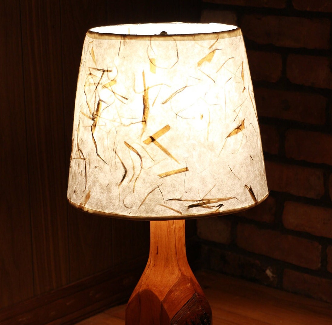 Handcrafted LED Table Lamp Wood Turned Lamp Base Rustic Style LED Lamp ...