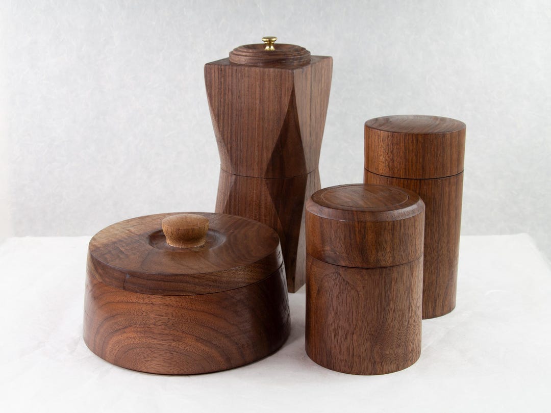 Walnut Containers Series | Cookie Jar | Trinket Box | Chazutsu Tea ...